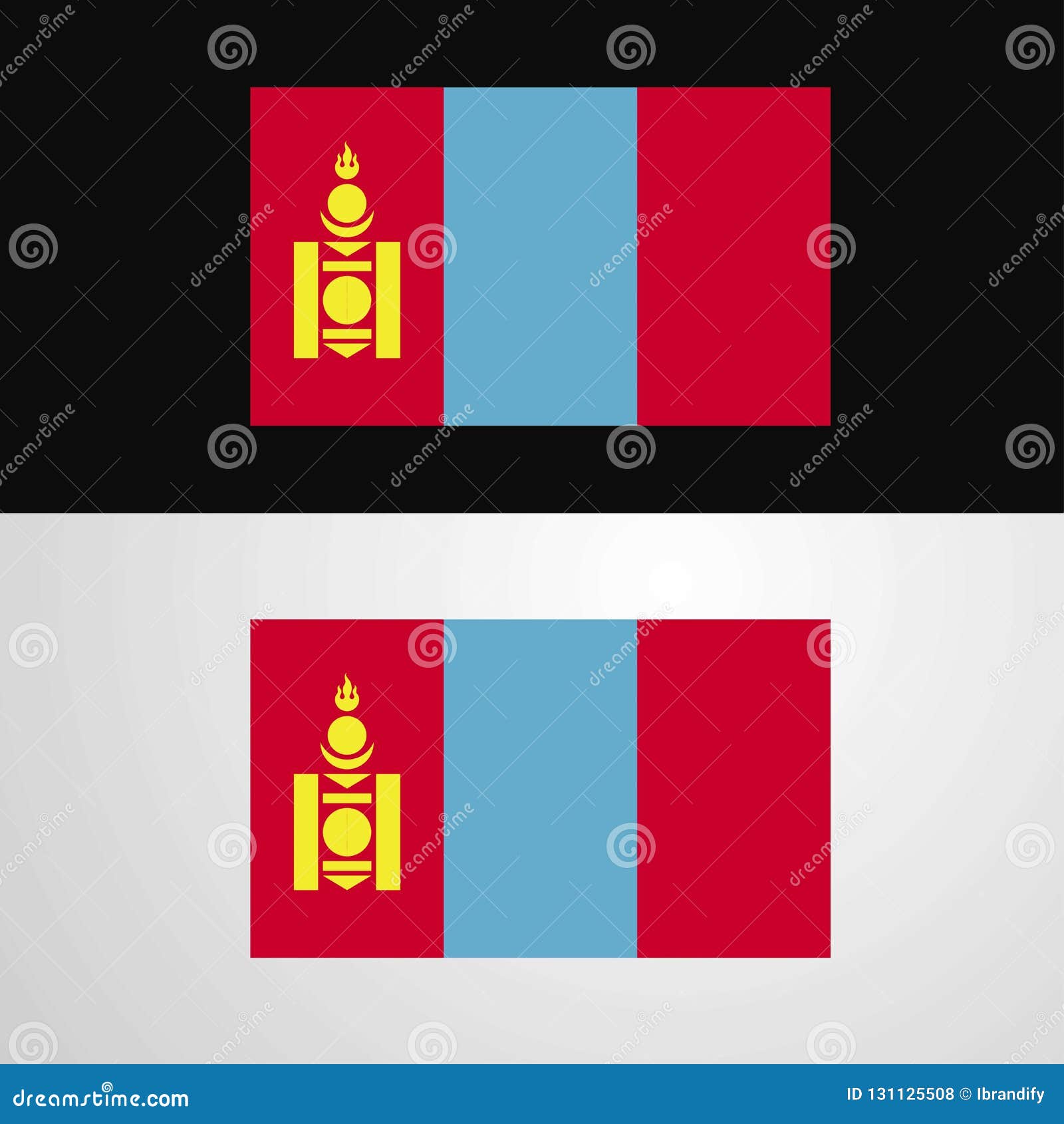 Mongolia Flag Banner Design Stock Vector - Illustration of flagpole ...