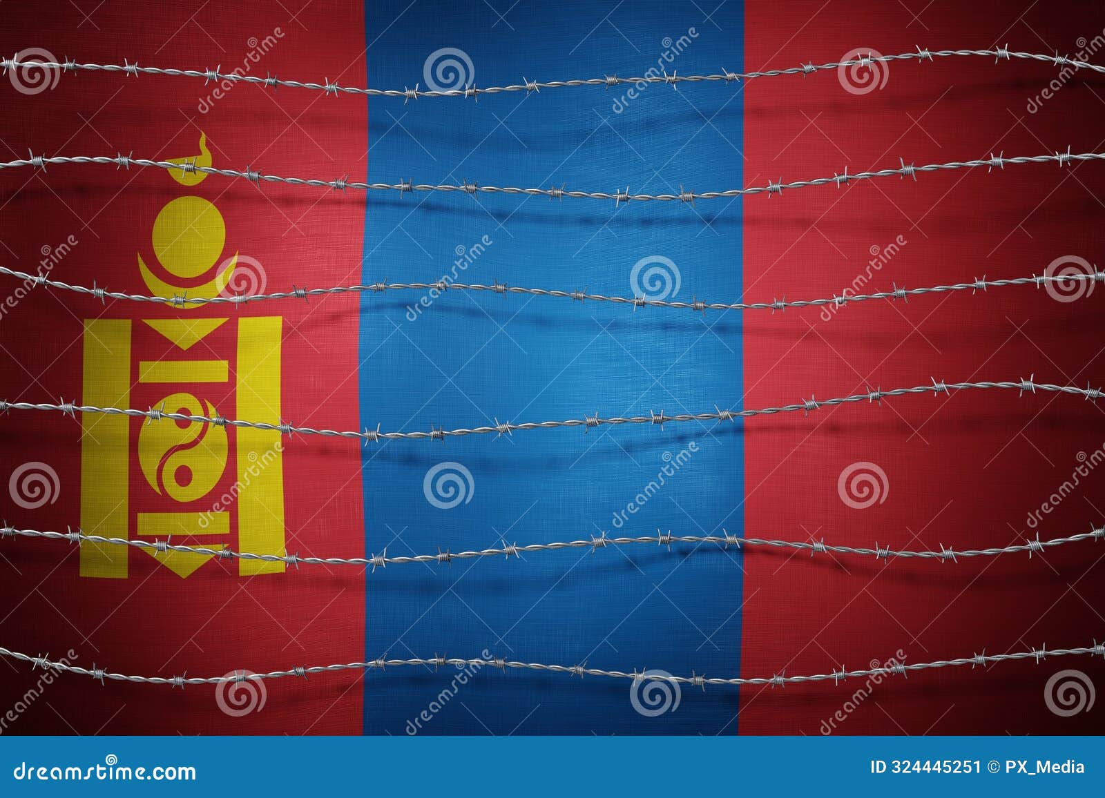 Mongolia Map With Flag - Outline Of A State With A National Flag Vector ...