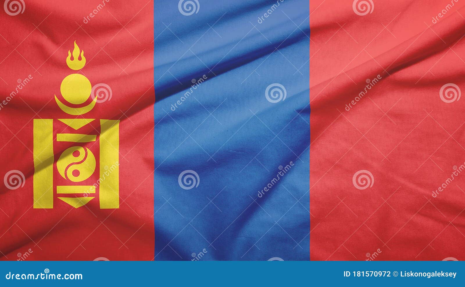 Mongolia Flag with Fabric Texture Stock Photo - Image of independent ...