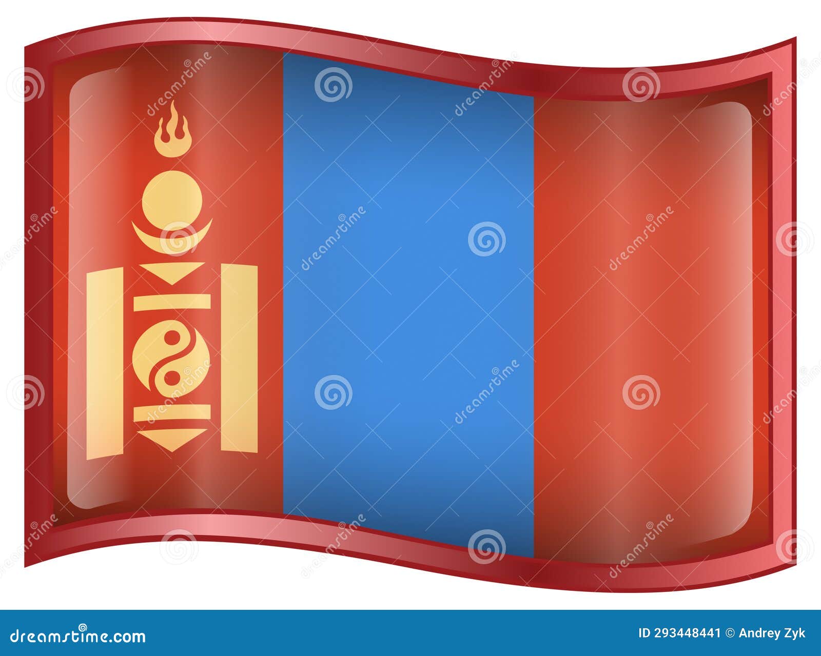 Mongolia Map With Flag - Outline Of A State With A National Flag Vector ...
