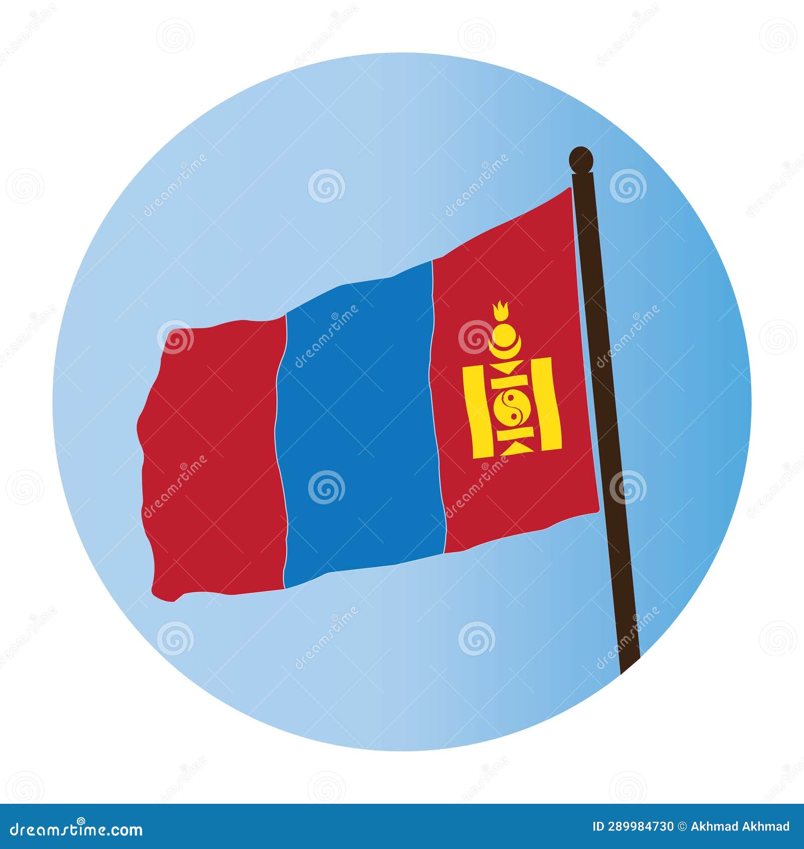 Mongolia flag icon stock vector. Illustration of government - 289984730