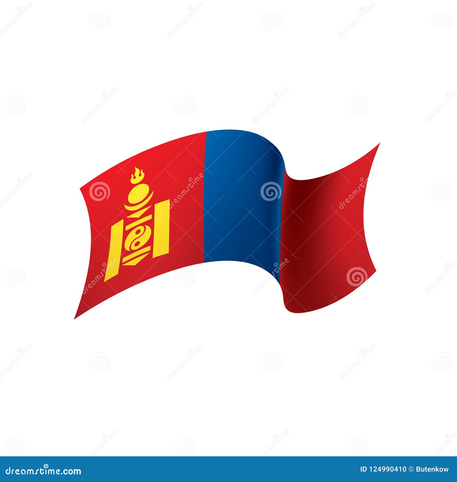 Mongolia Flag, Vector Illustration Stock Illustration - Illustration of ...