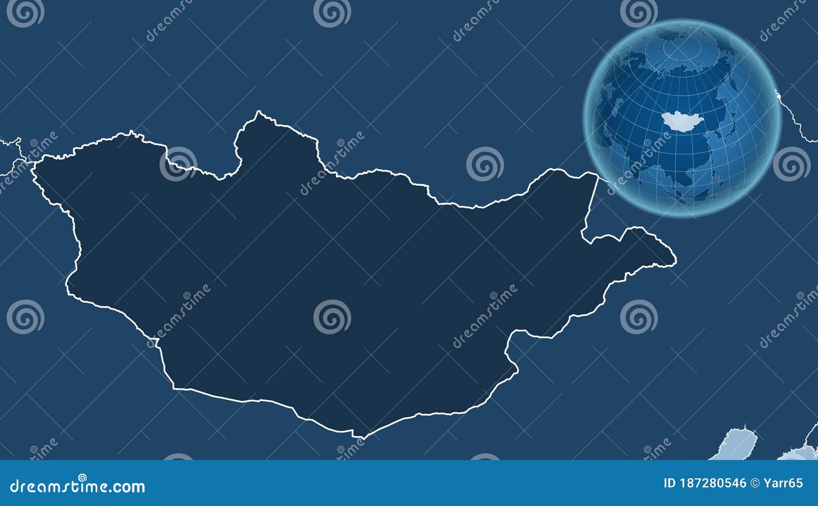 Mongolia - Solid. Country and Globe, Composition Stock Illustration ...