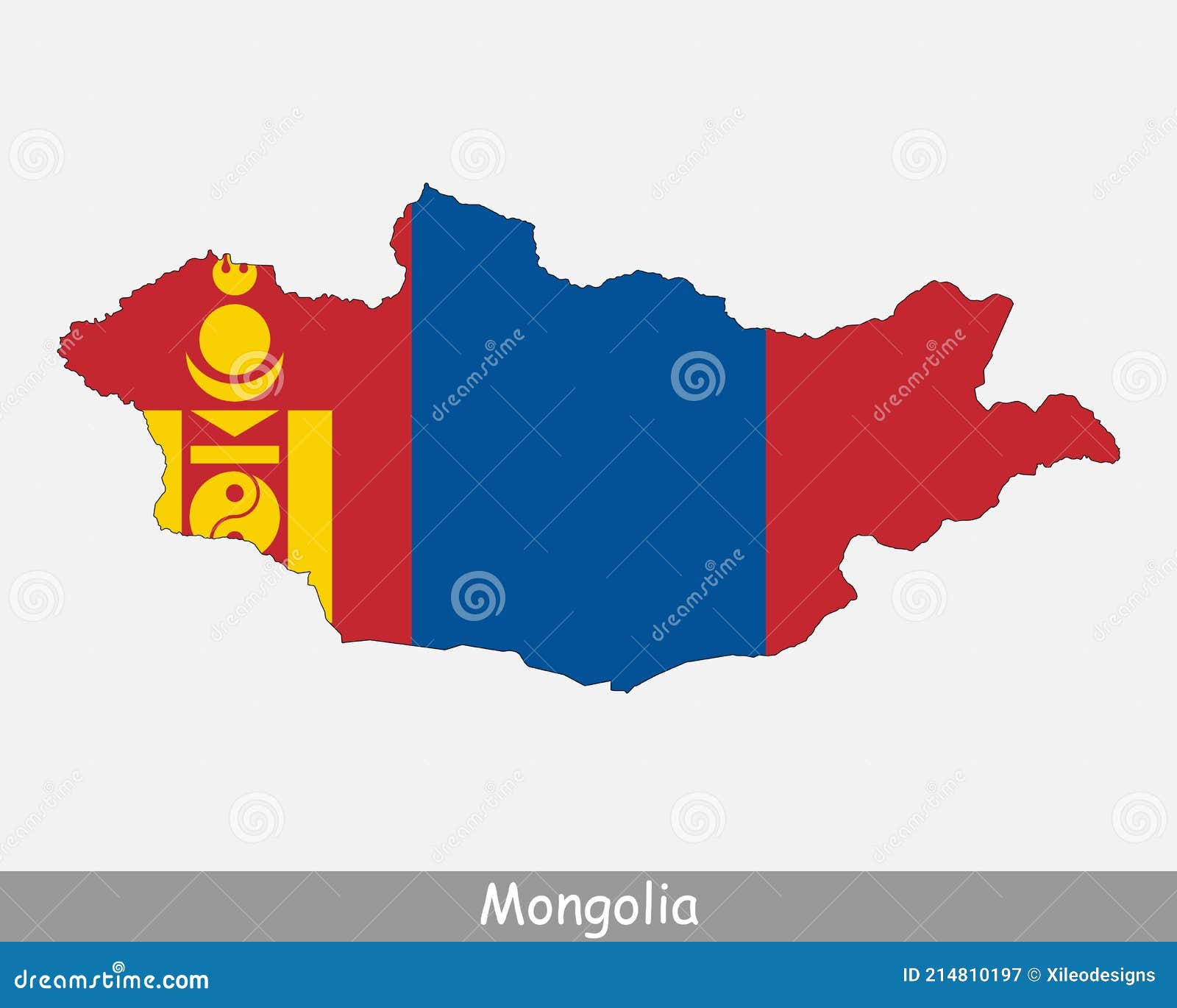 Mongolia Map Flag. Map of Mongolia with the Mongolian National Flag ...