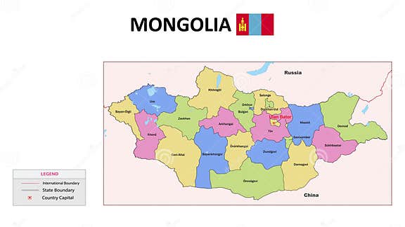 Mongolia Map. State Map of Mongolia. State Map of Mongolia in Colour ...