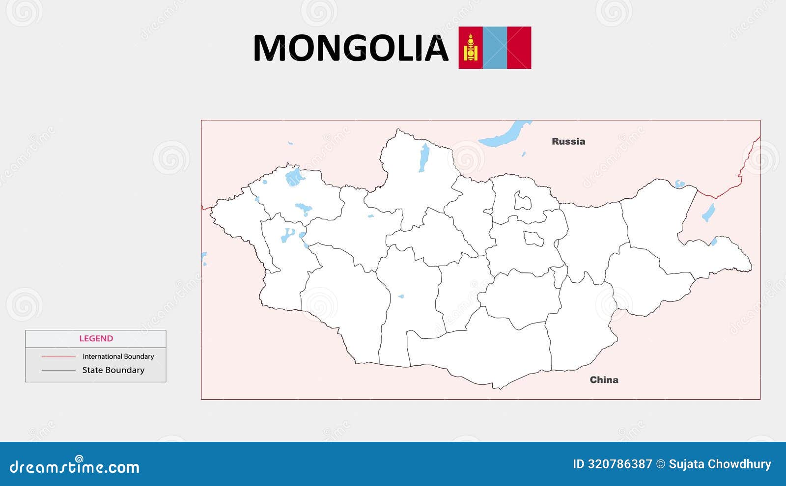 Mongolia Map. States Map of Mongolia. Political Map of Mongolia with ...