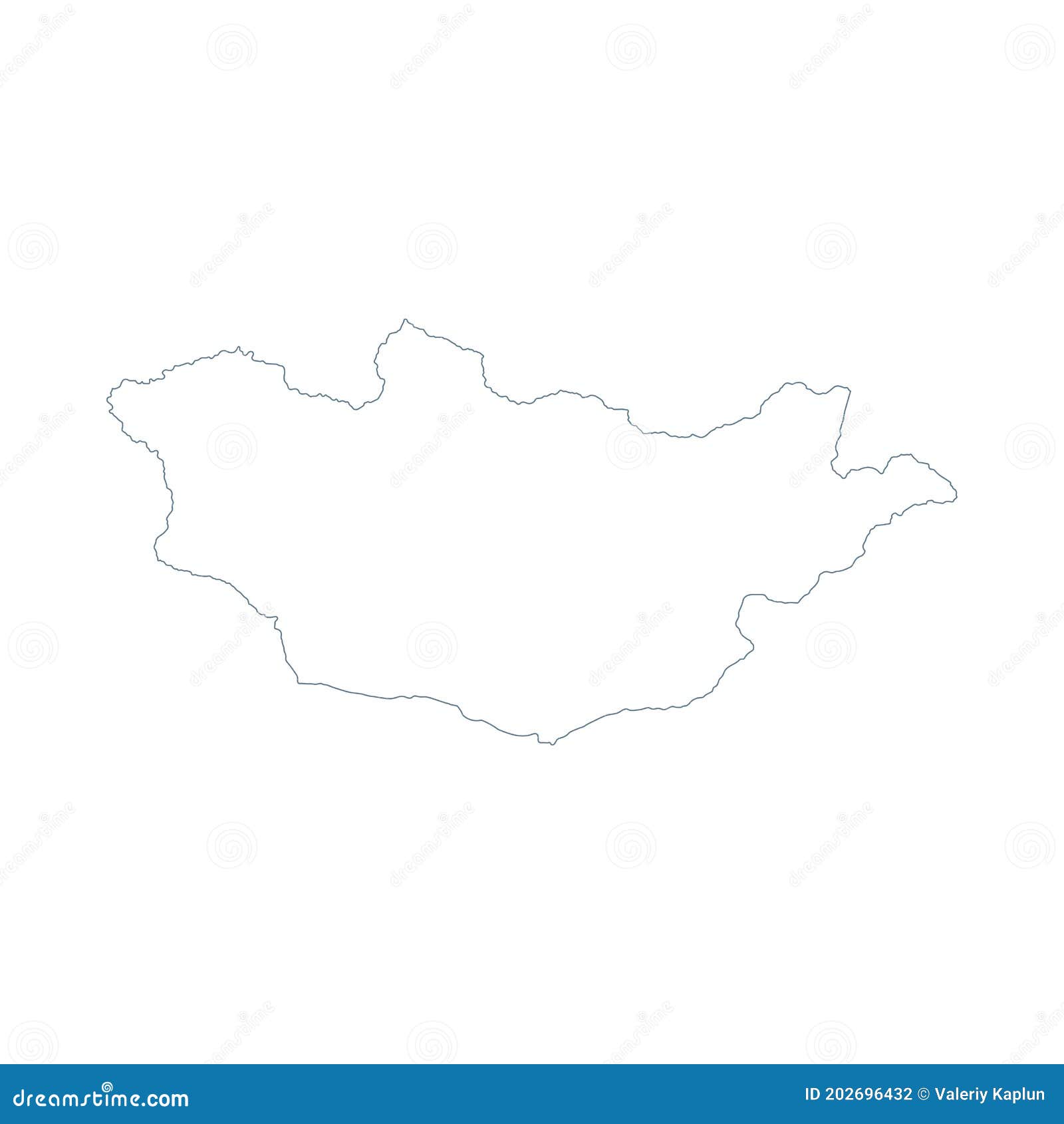 Mongolia Map - Vector Contour Illustration Stock Illustration ...