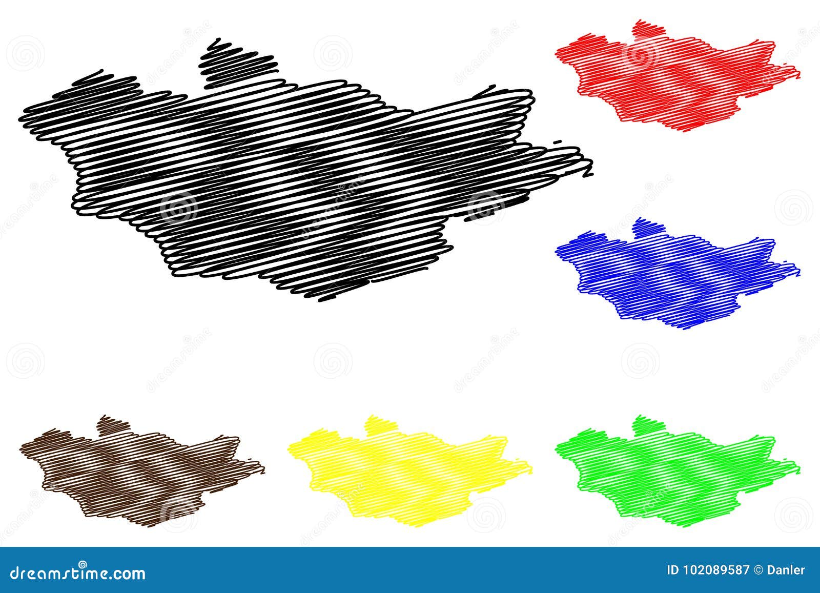 Mongolia map vector stock vector. Illustration of contour - 102089587