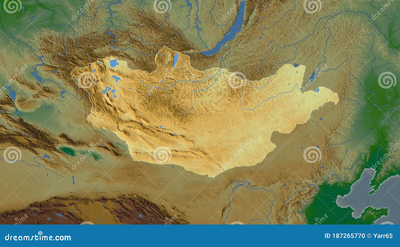 Mongolia - Physical. Composition Stock Illustration - Illustration of geography, capital: 187265770
