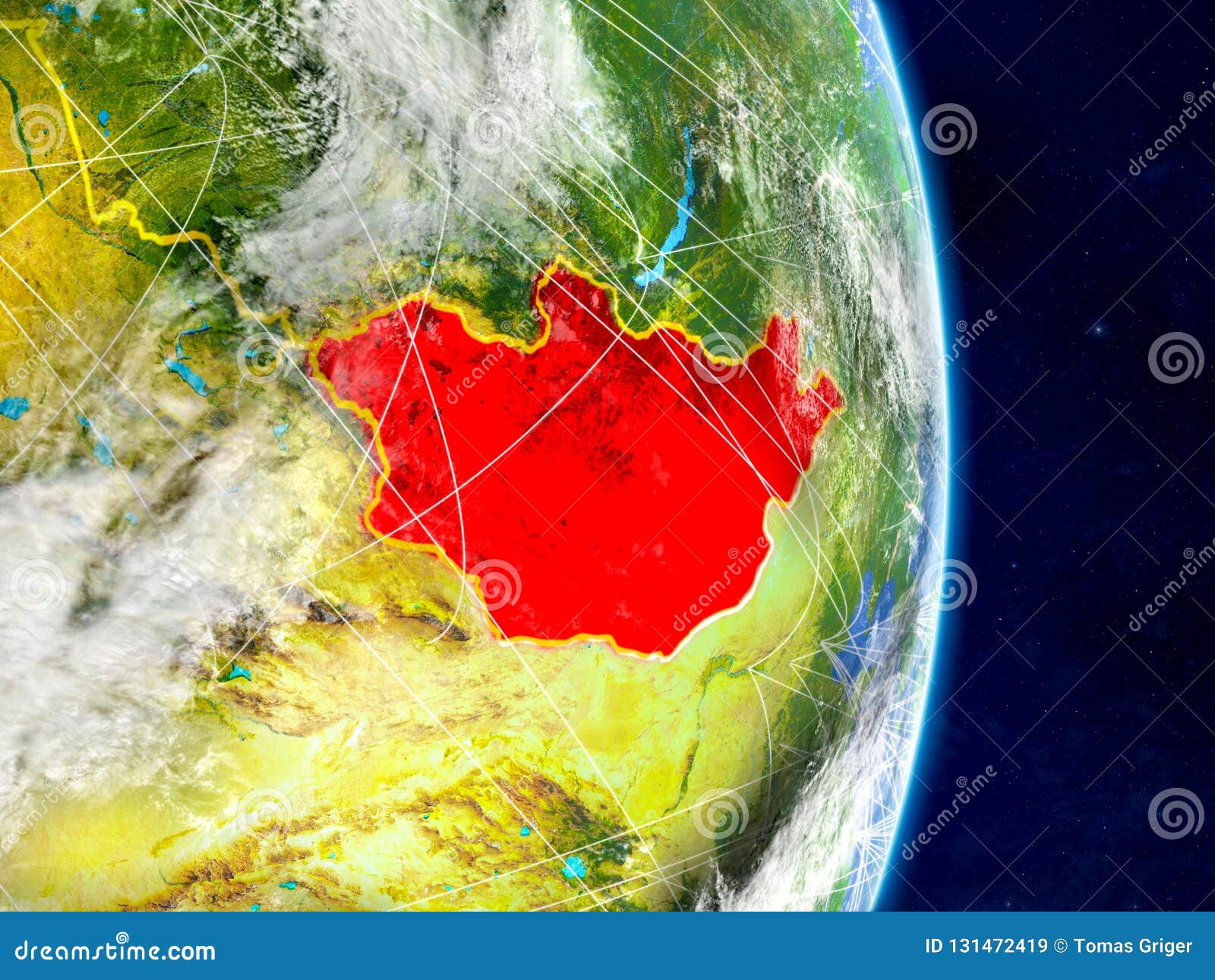 Mongolia on Planet Earth with Networks. Extremely Detailed Planet ...