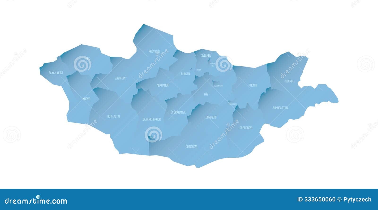 Mongolia Political Map of Administrative Divisions Stock Illustration ...