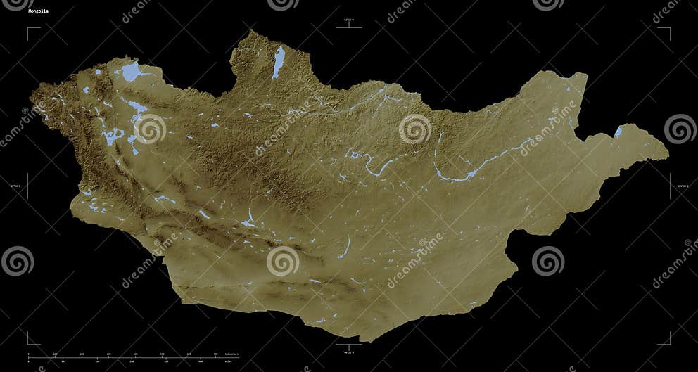 Mongolia Shape on Black. Pale Stock Illustration - Illustration of ...