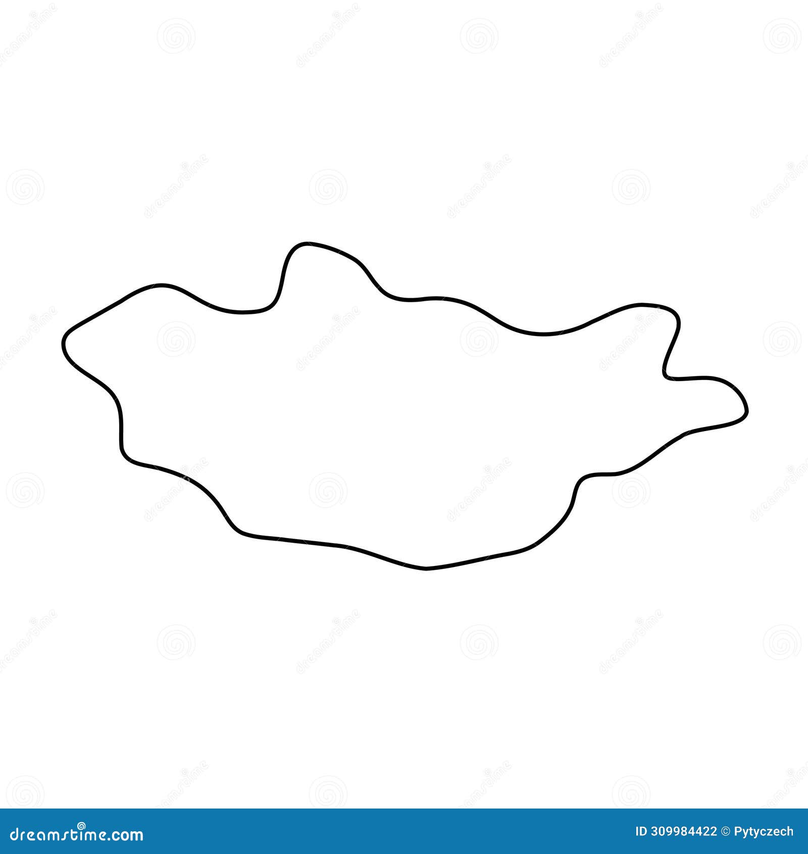 Mongolia Simplified Vector Outline Map Stock Vector - Illustration of ...