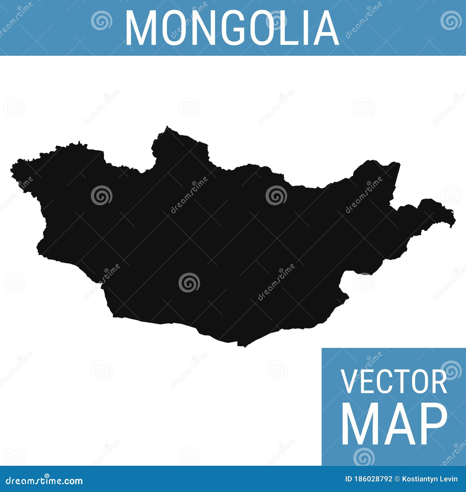 Mongolia Vector Map Illustration. Mongolian Geography Country Map ...