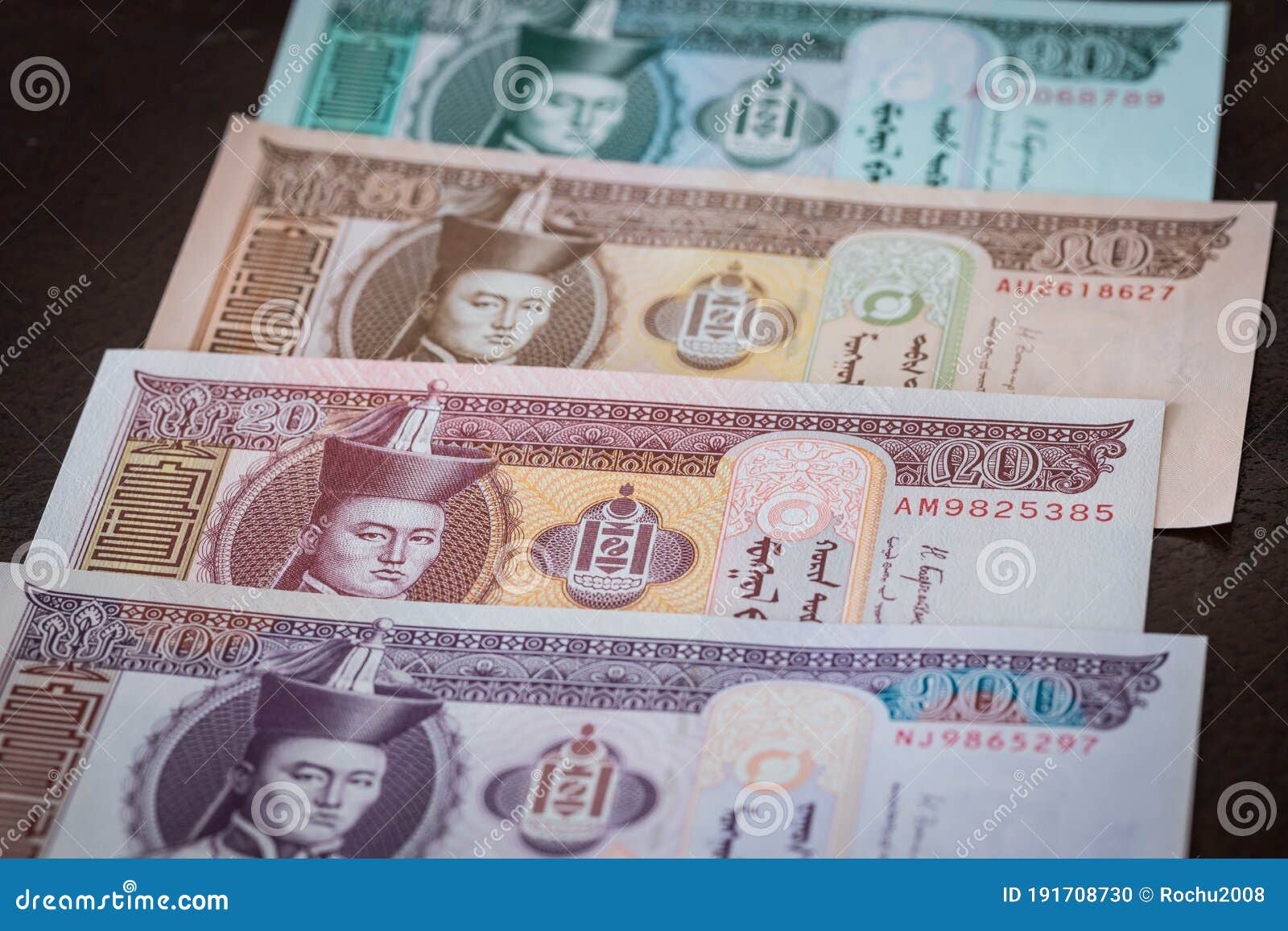 Mongolian Currency, Tugrik Money, Various Banknotes Stock Photo - Image ...