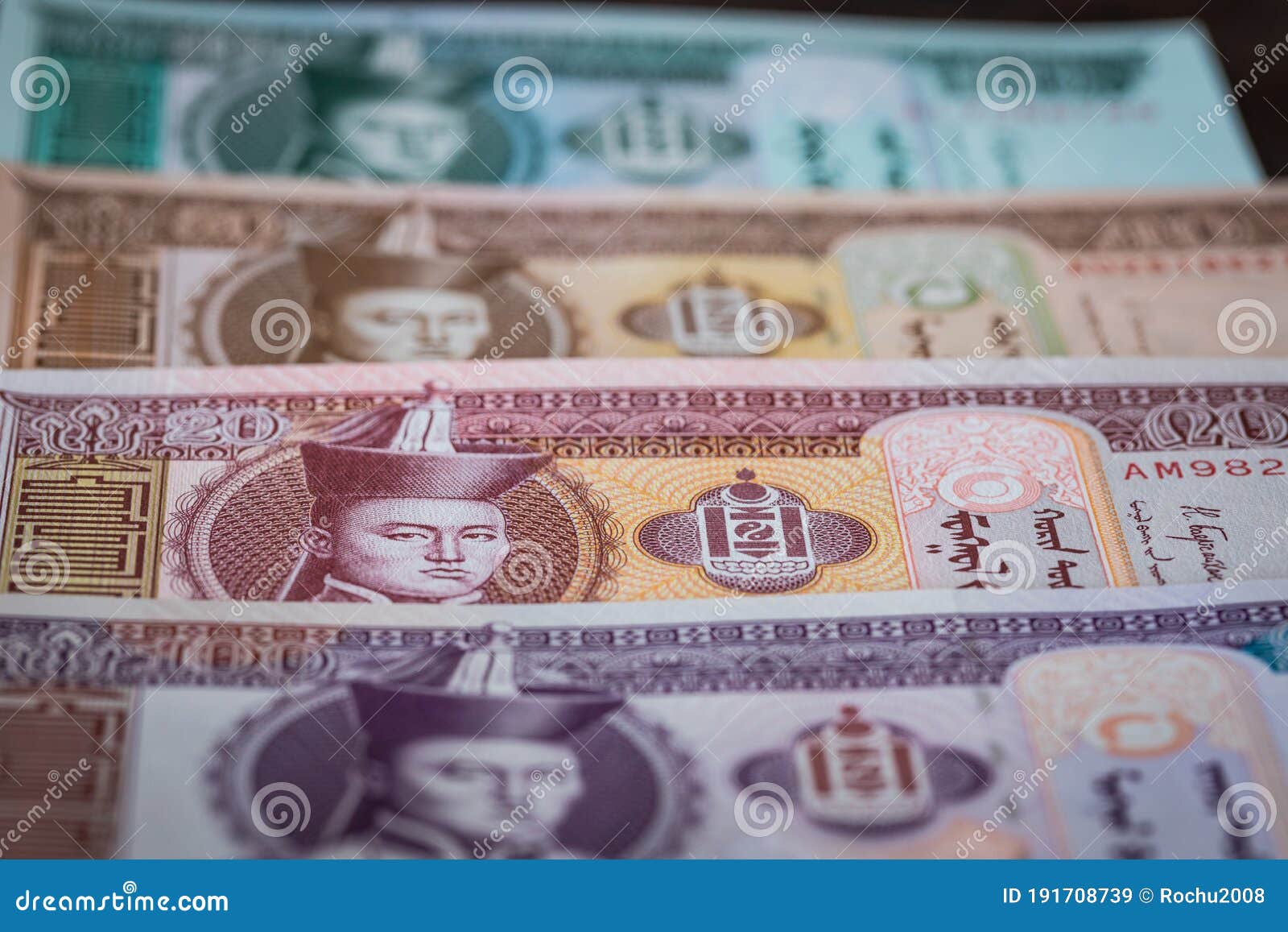 Mongolian Currency, Tugrik Money, Various Banknotes Stock Image - Image ...