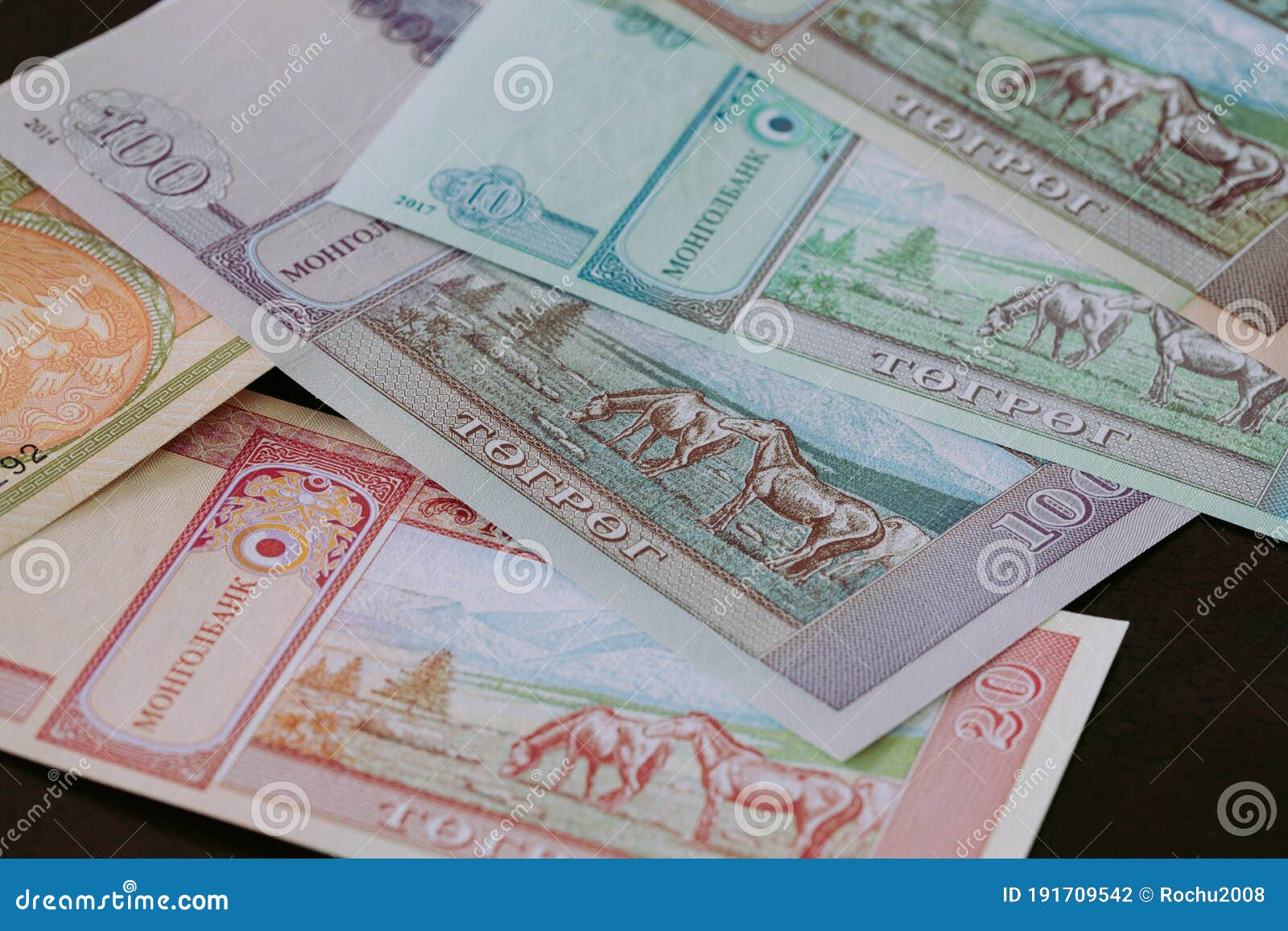 Mongolian Currency, Tugrik Money, Various Banknotes Stock Photo - Image ...