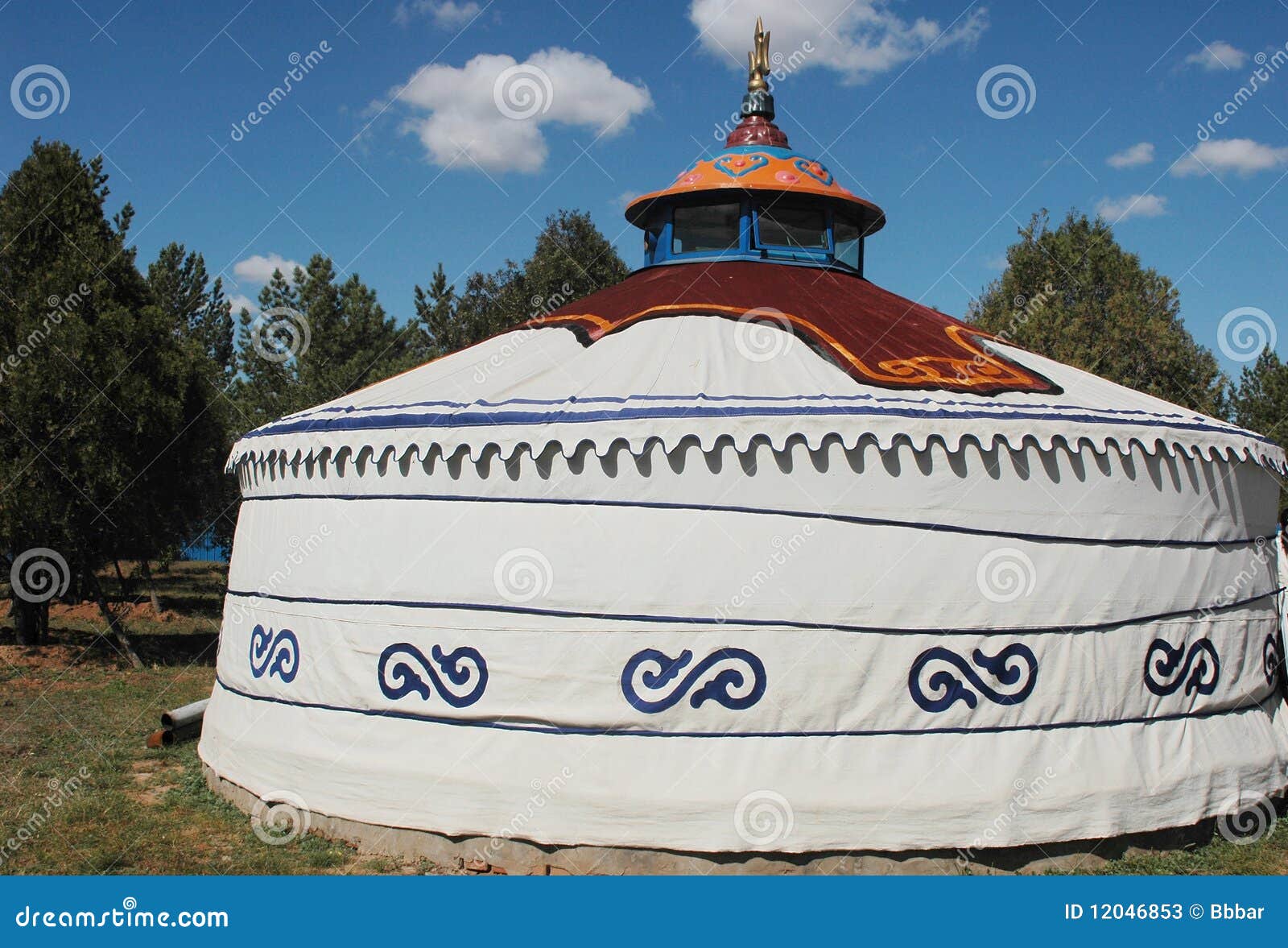 Mongolian Ger stock image. Image of green, desert, wooden - 12046853