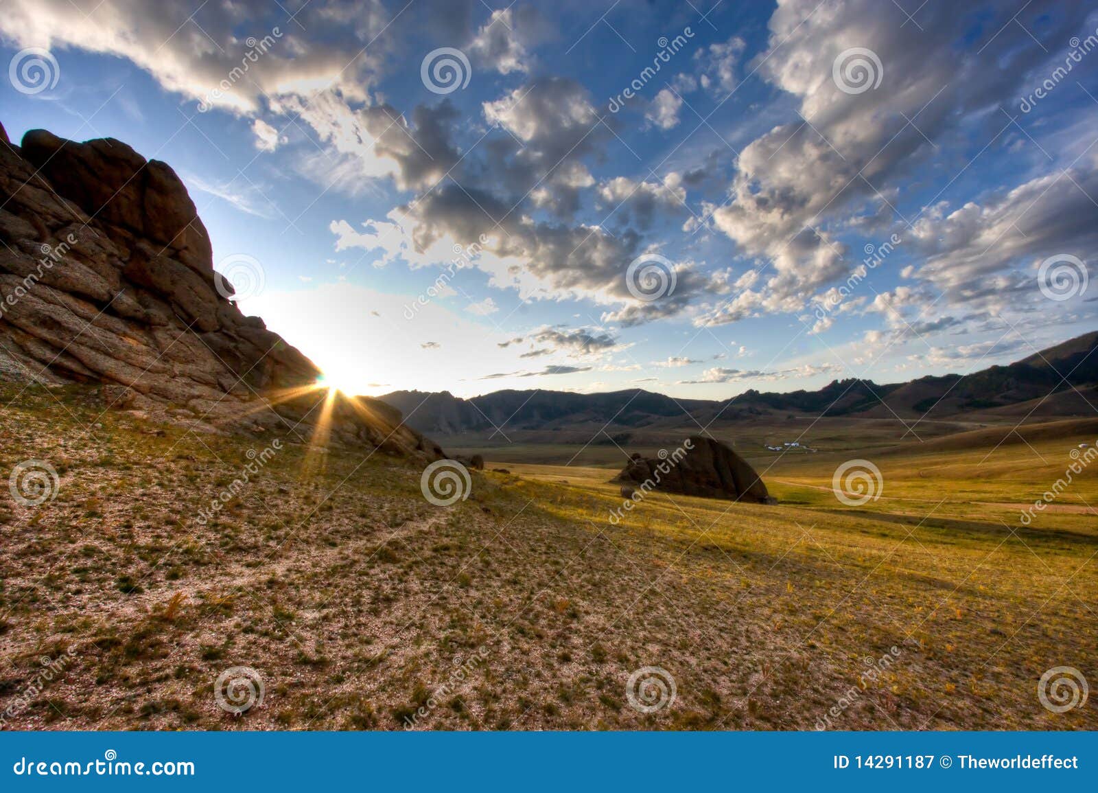 Mongolian Landscape at Sunrise Stock Image - Image of vista, travel ...