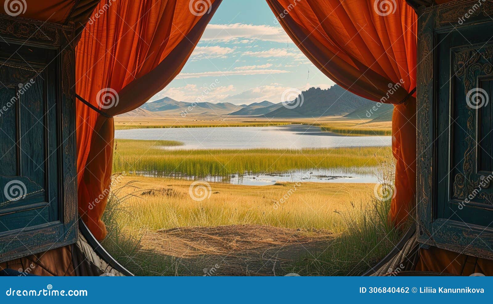 Mongolian Landscapes through a Frame within a Frame Composition, Where ...