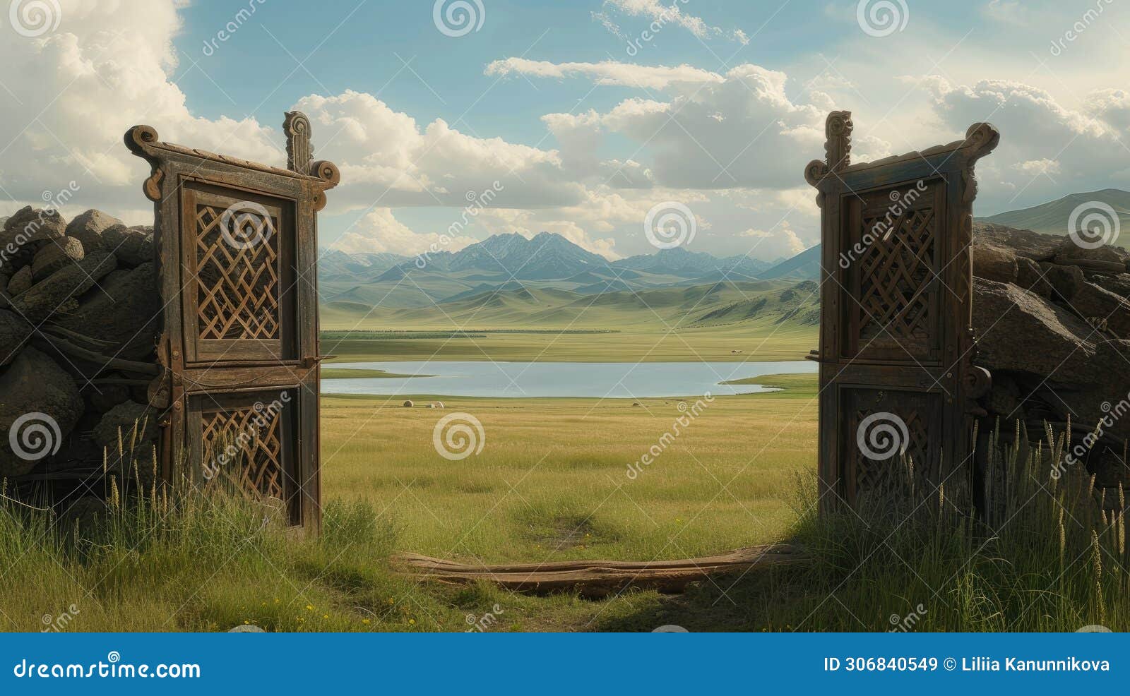 Mongolian Landscapes through a Frame within a Frame Composition, Where ...
