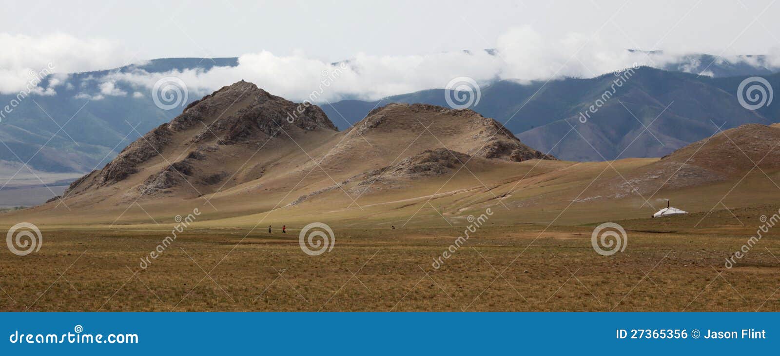 Mongolian Mountains stock photo. Image of clouds, hillside - 27365356