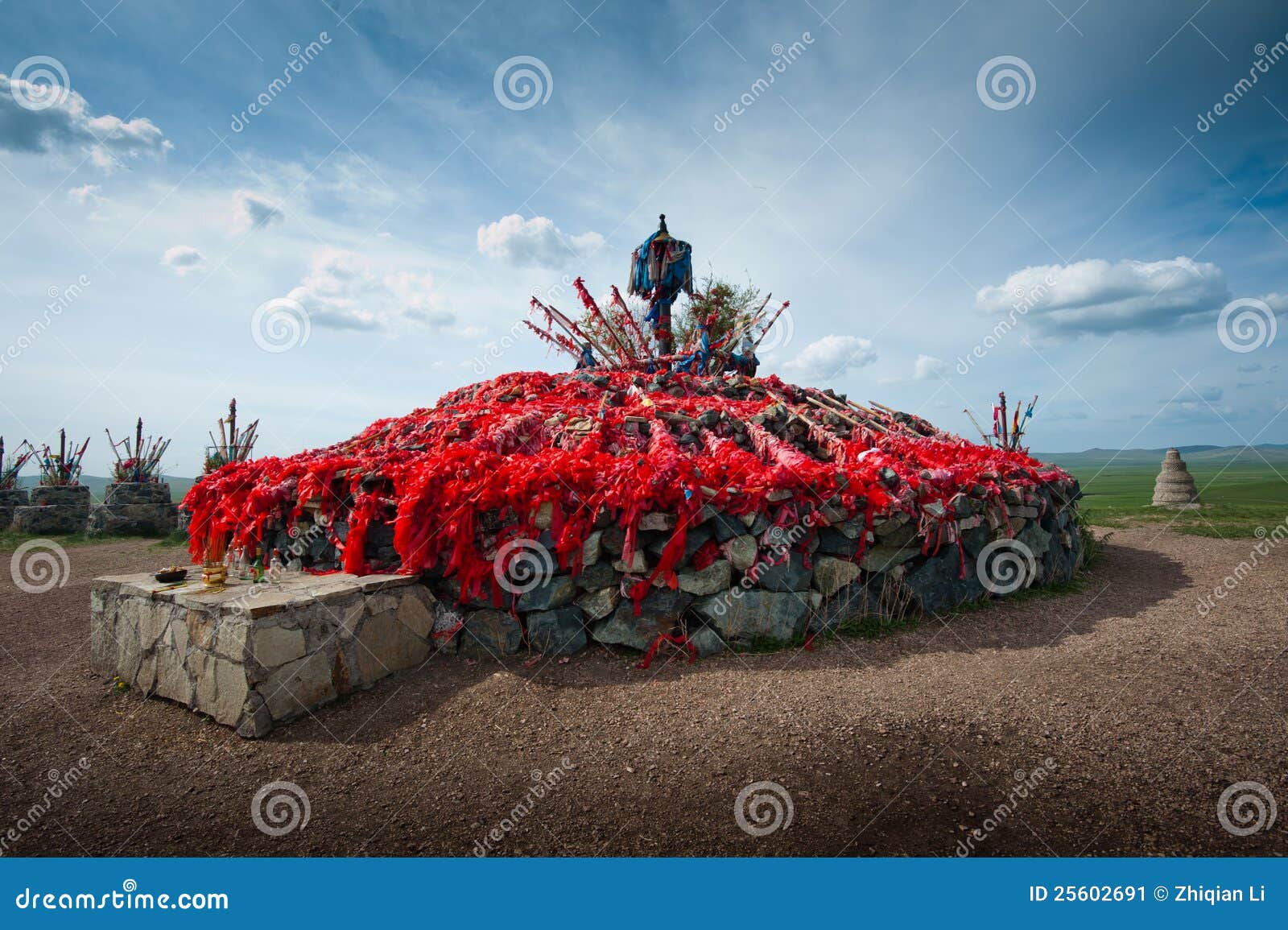 Mongolian ovoos stock image. Image of mountain, mongolian - 25602691