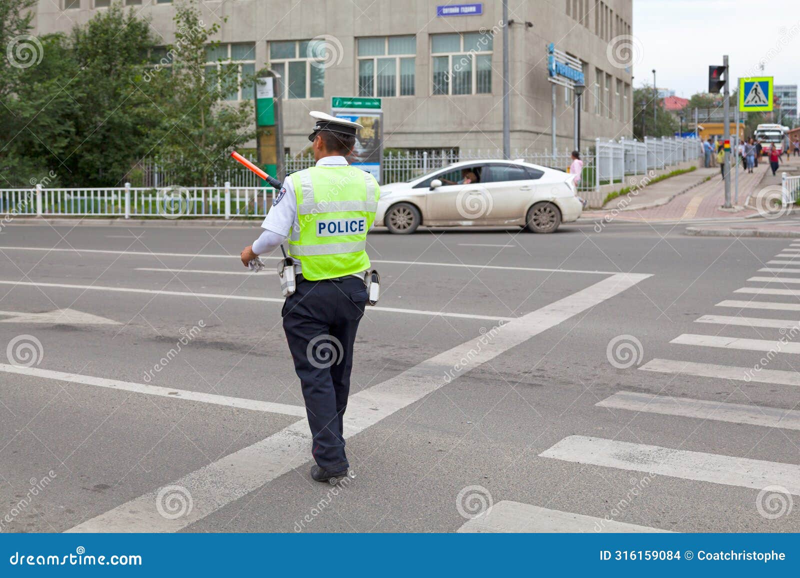 Mongolian Policeman Doing Traffic in Ulaanbataar Editorial Stock Image ...