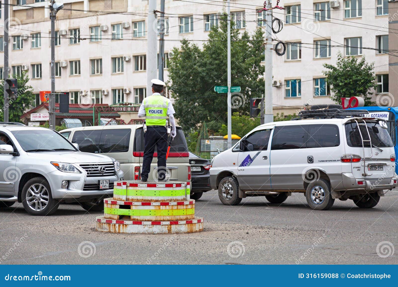 Mongolian Policeman Doing Traffic in Ulaanbataar Editorial Stock Photo ...