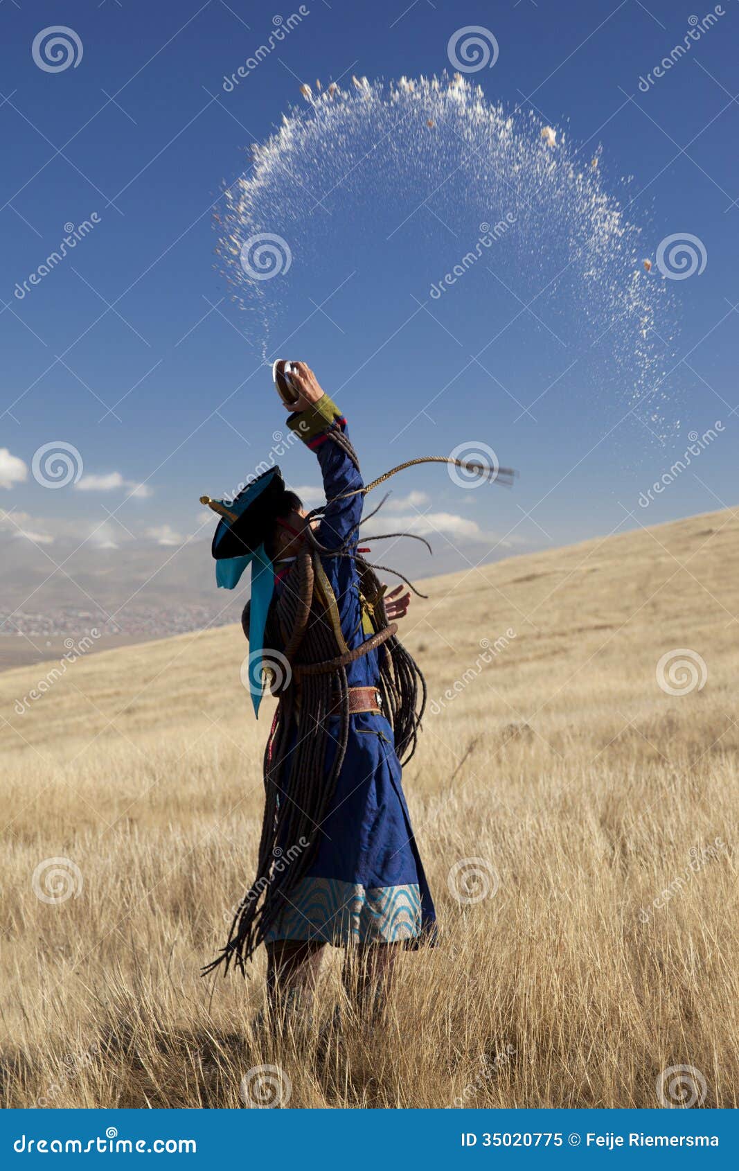 Mongolian Shaman, in an Offering Ceremony Editorial Image - Image of ...