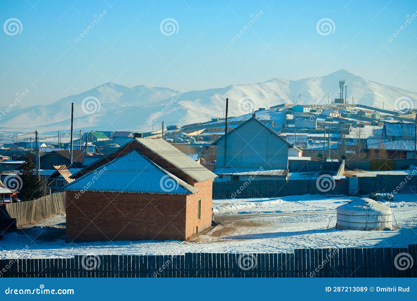 Mongolian Steppe in Winter during the Daytime. Stock Image - Image of ...