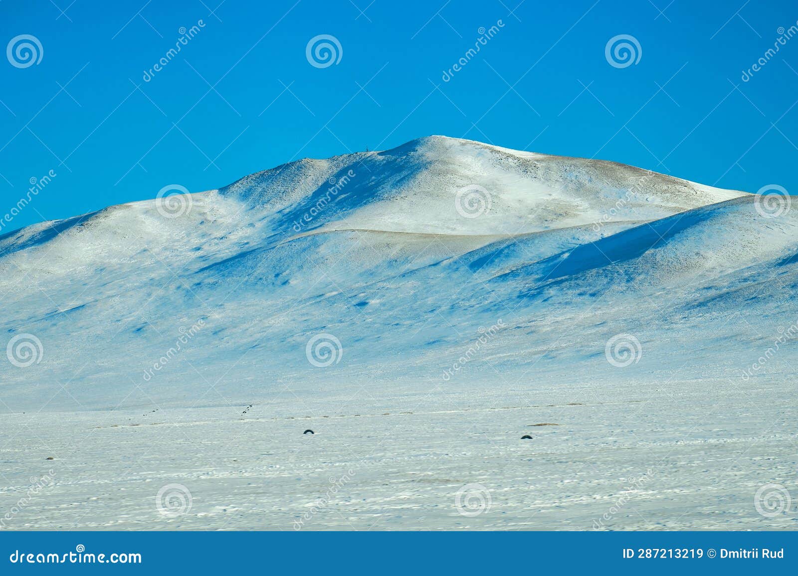 Mongolian Steppe in Winter during the Daytime. Stock Image - Image of ...