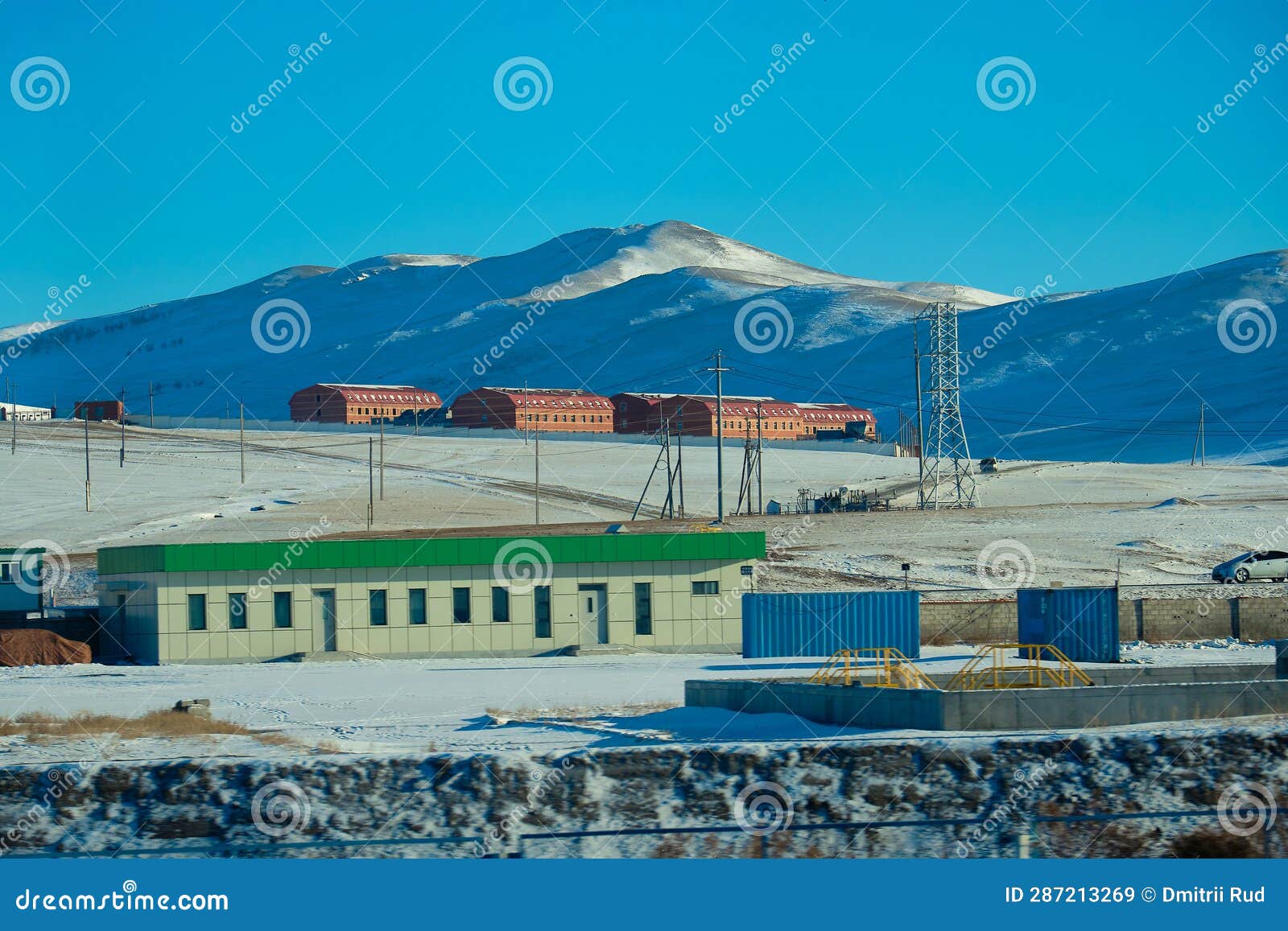 Mongolian Steppe in Winter during the Daytime. Stock Image - Image of ...