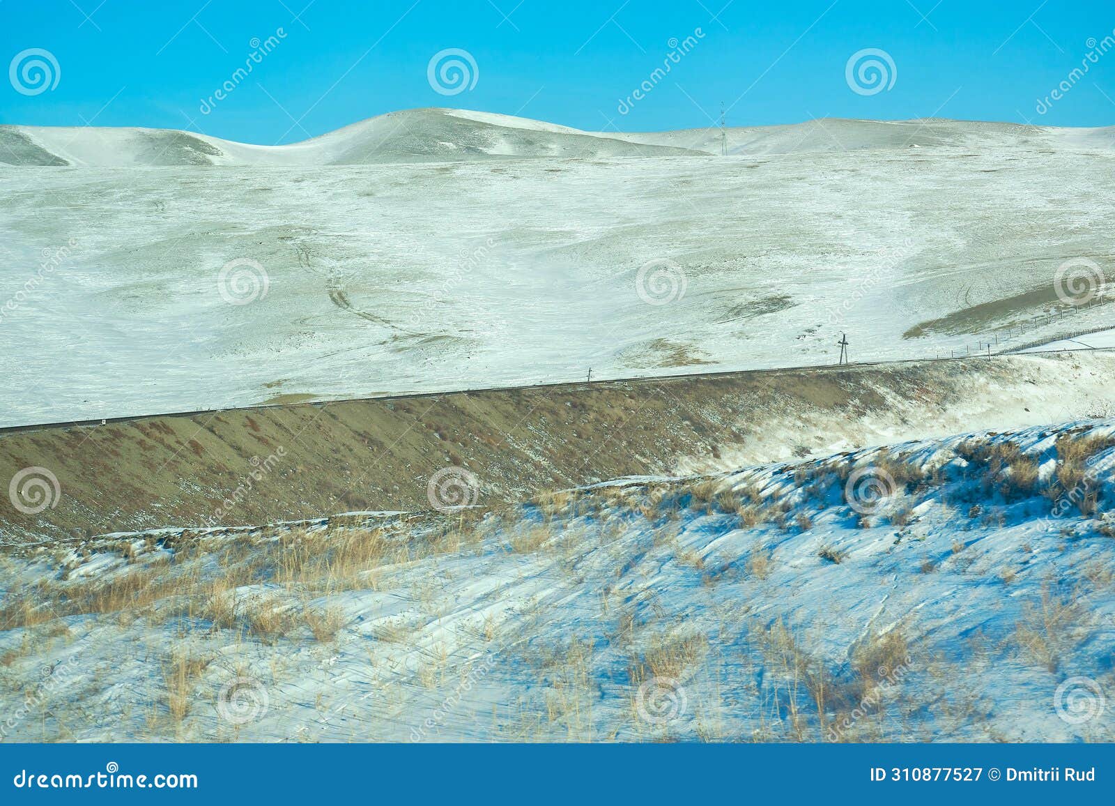 Mongolian Steppe in Winter during the Daytime. Stock Image - Image of ...