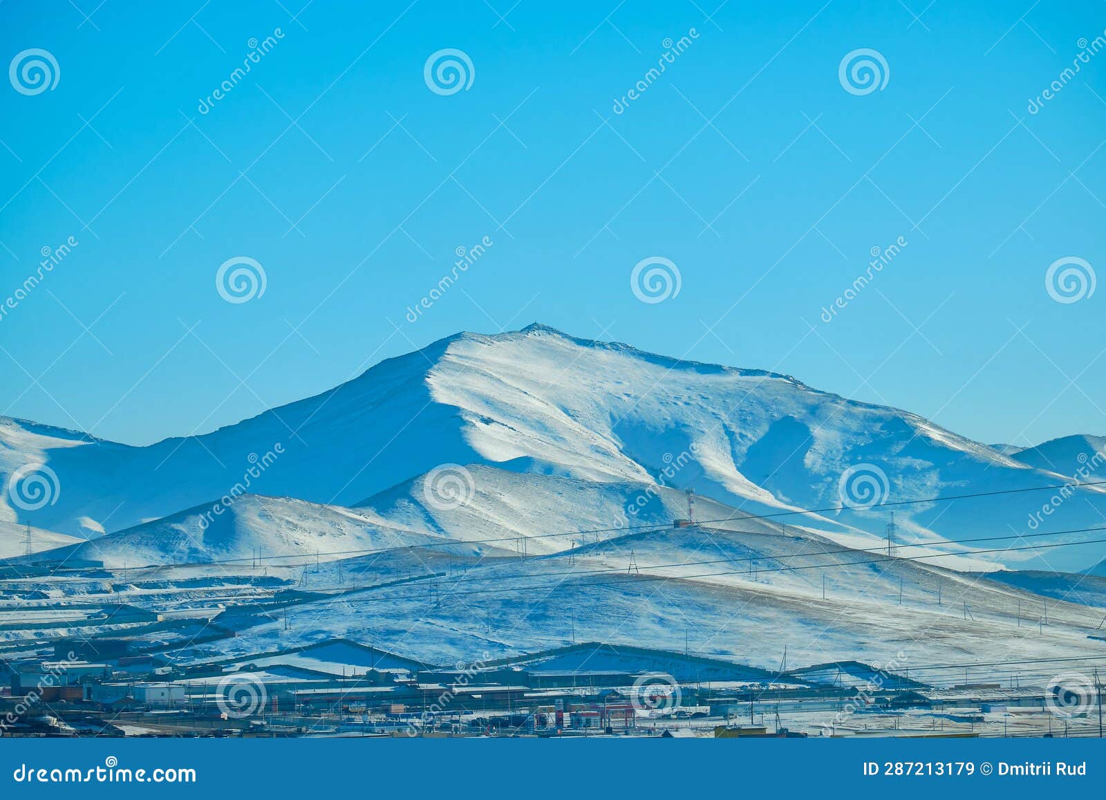 Mongolian Steppe in Winter during the Daytime. Stock Image - Image of ...