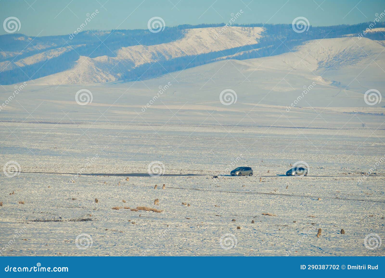 Mongolian Steppe in Winter during the Daytime. Stock Photo - Image of ...