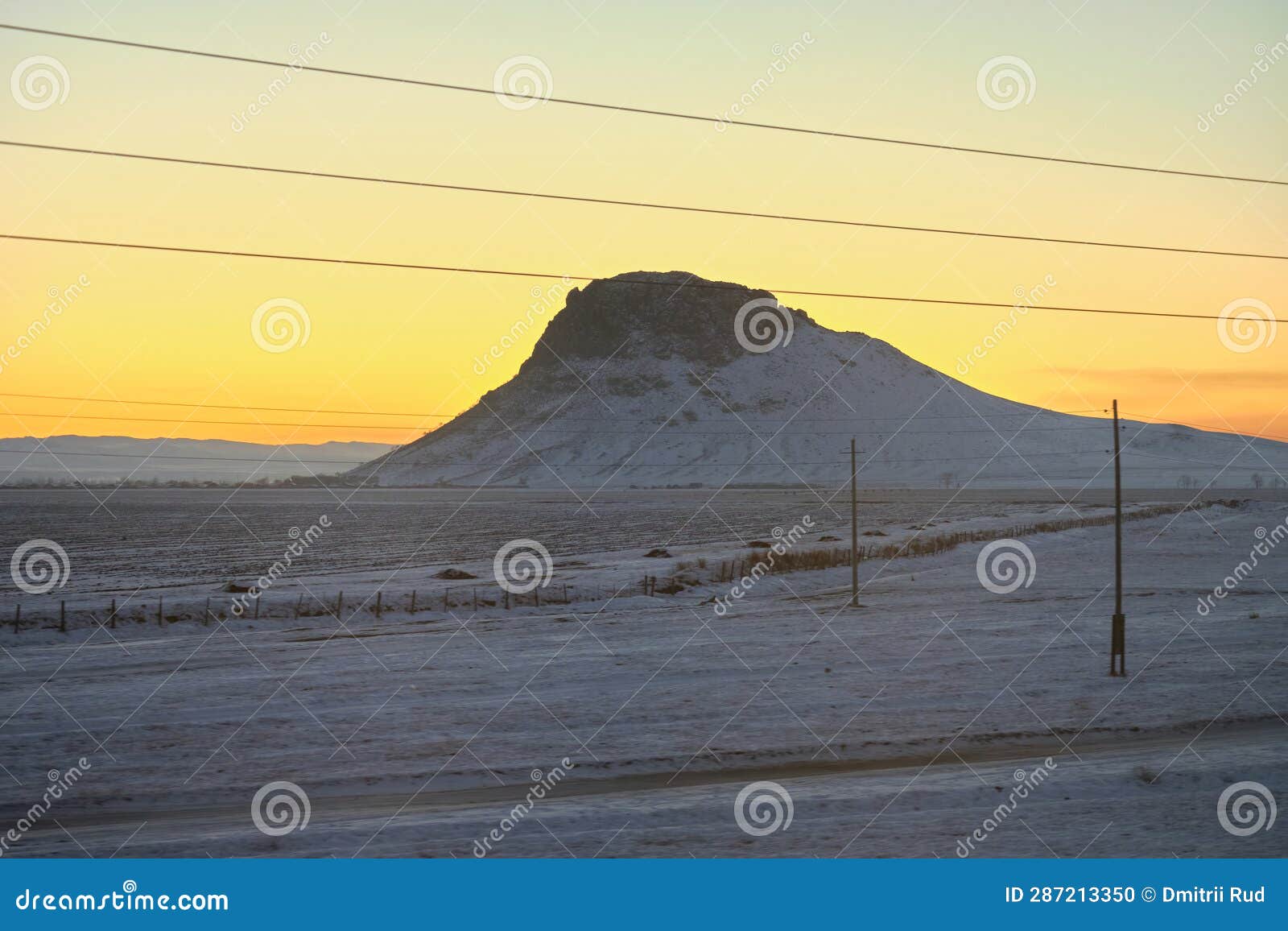 Mongolian Steppe in Winter during Sunset. Stock Photo - Image of frost ...