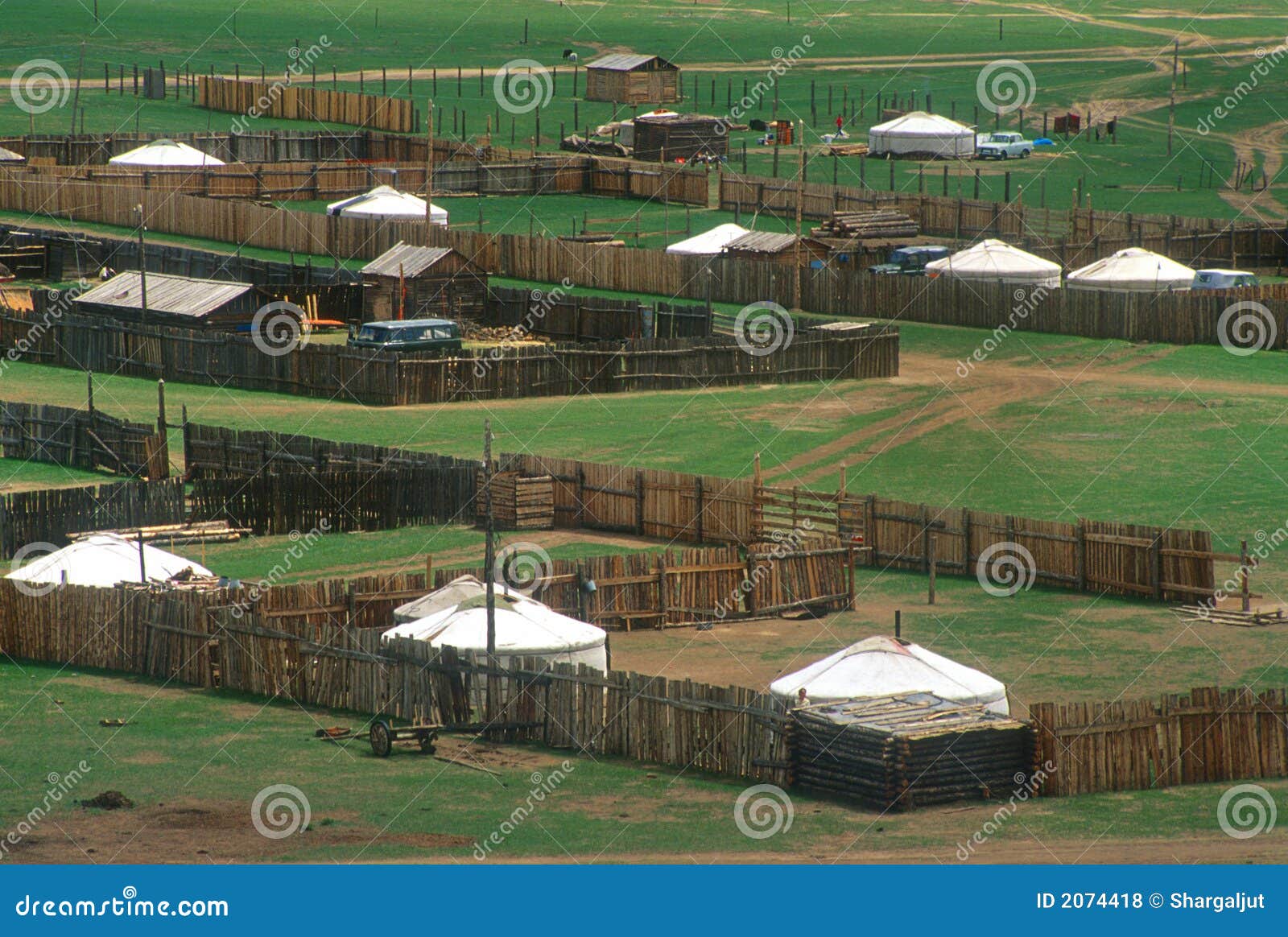 Mongolian village stock photo. Image of close, curve, field - 2074418