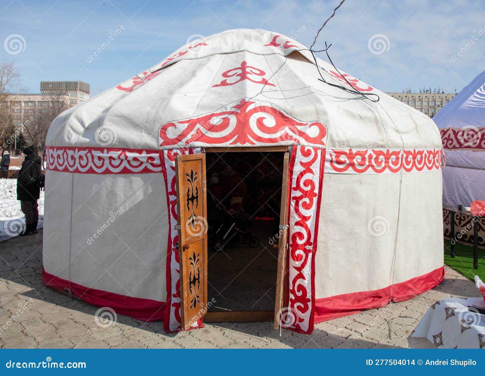 Mongolian Yurt on the Grass in the Park Editorial Stock Image - Image ...