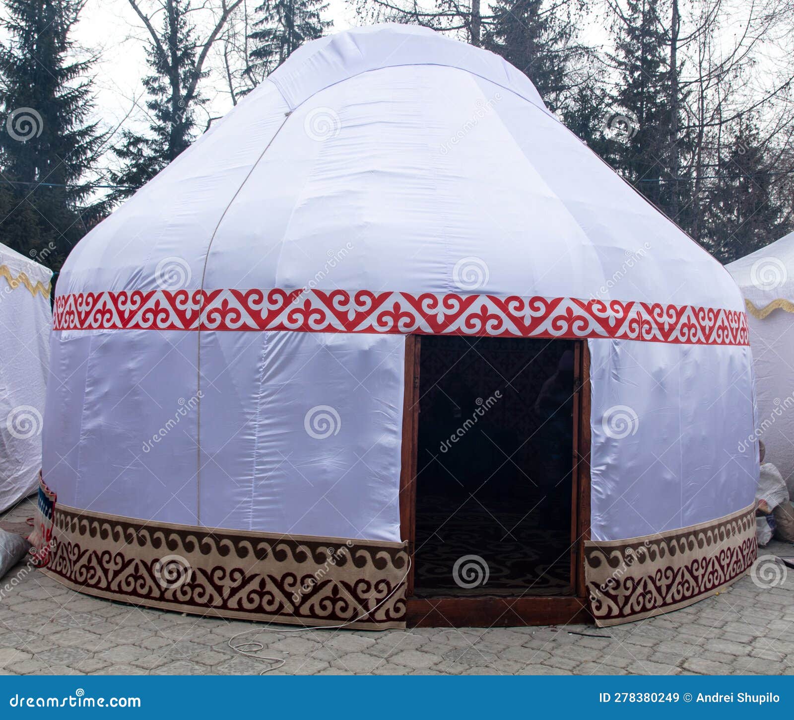 Mongolian Yurt on the Grass in the Park Stock Image - Image of travel ...