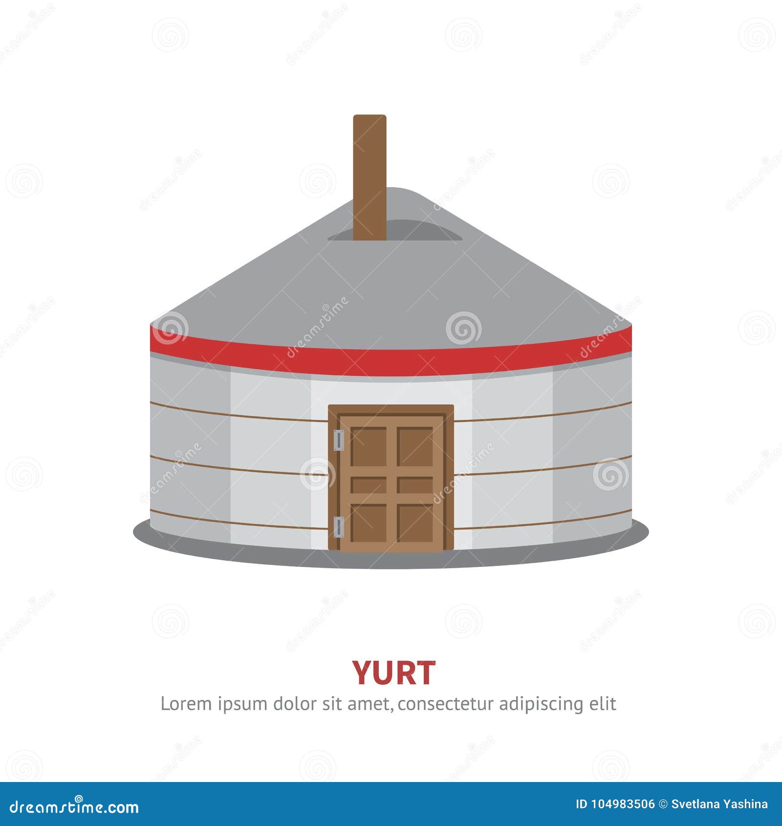 Mongolian Yurt Icon Vector Illustration. Stock Vector - Illustration of ...