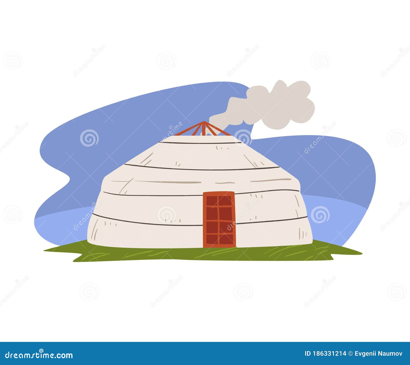 Mongolian Yurt, Nomadic Dwelling of Asian People Vector Illustration ...