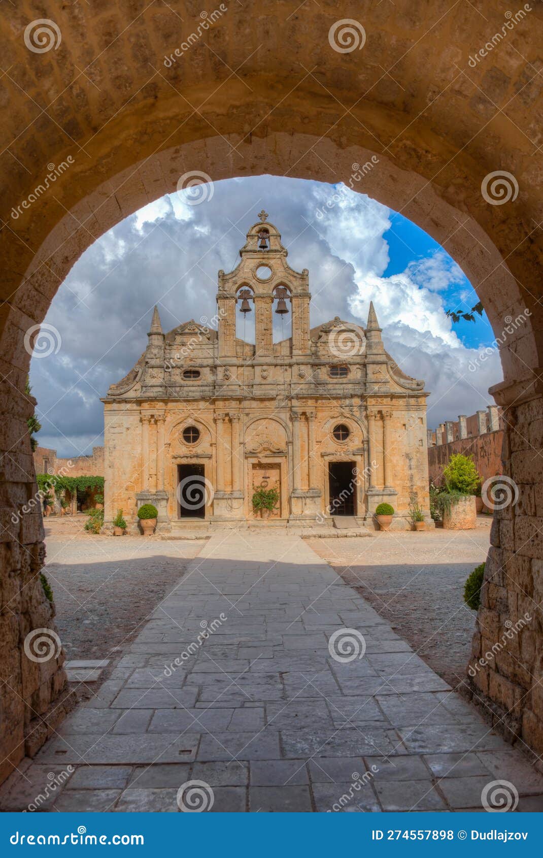 Moni Arkadiou Monastery at Greek Island Crete Stock Photo - Image of ...