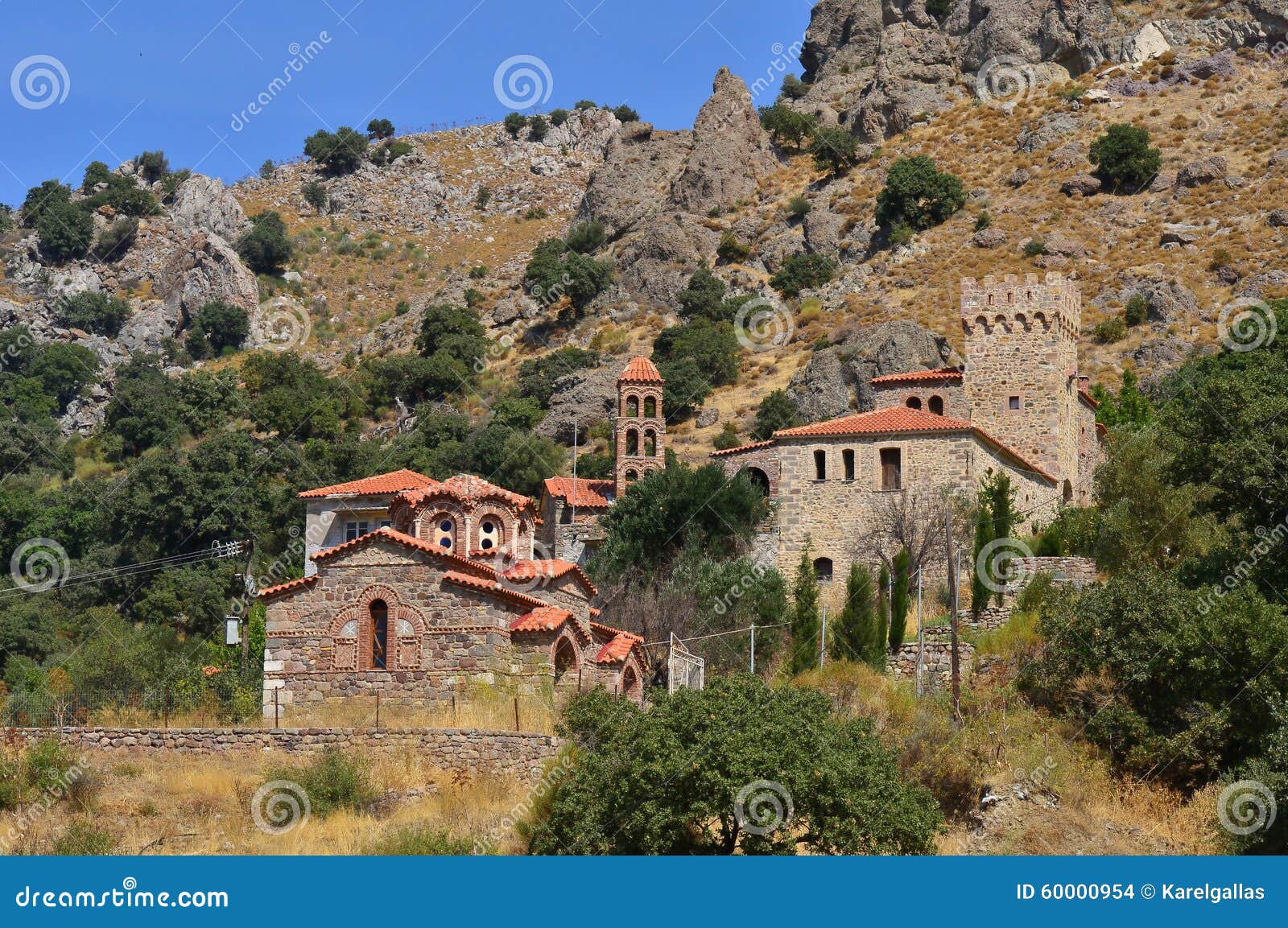 Moni Pithari Monastery,Lesbos Stock Photo - Image of lesbos, church ...