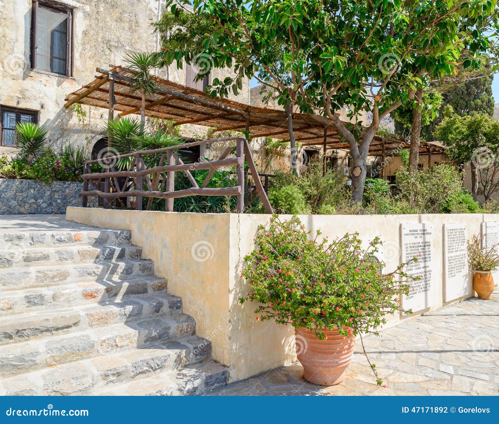 Moni Preveli Monastery in Crete Stock Photo - Image of culture, stone ...