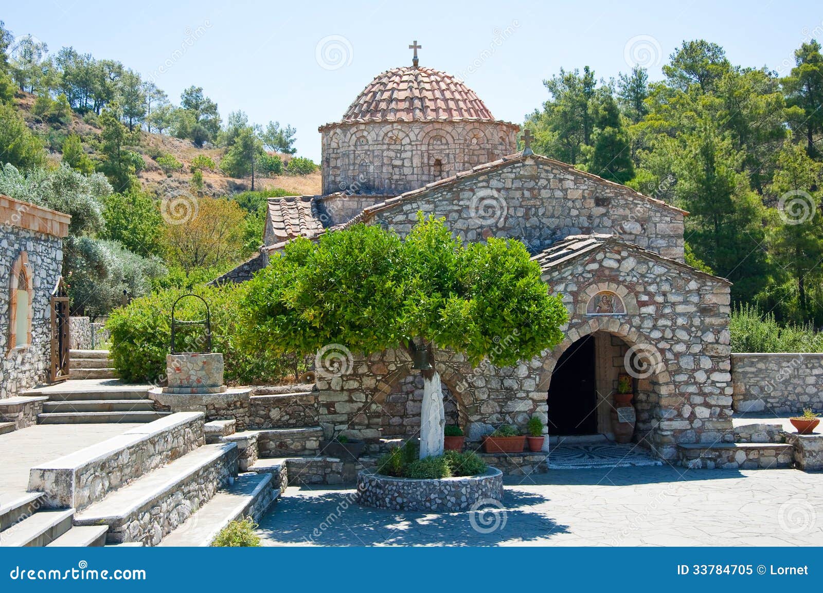 Moni Thari, Rhodes, Greece. Stock Image - Image of monastery, thari ...
