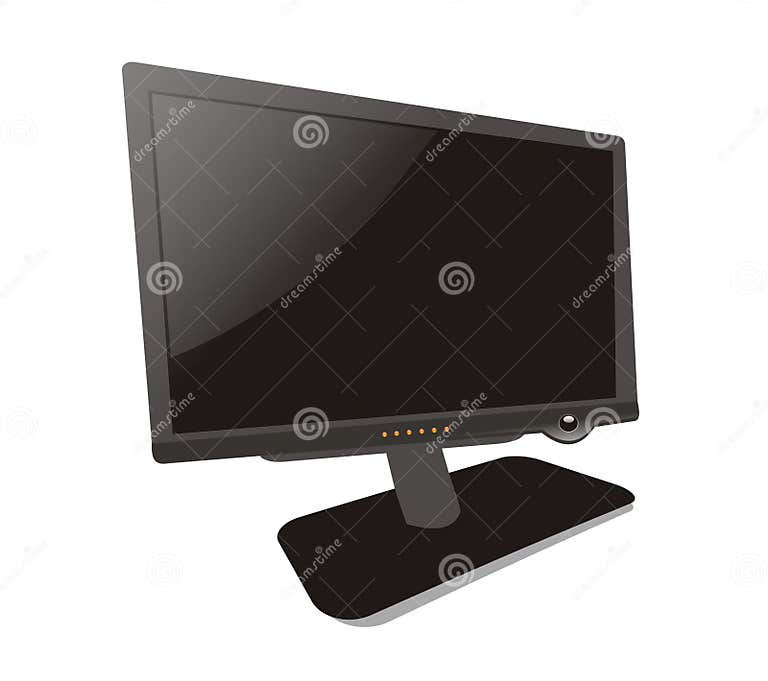 Moniter black screen stock vector. Illustration of silver - 3786227