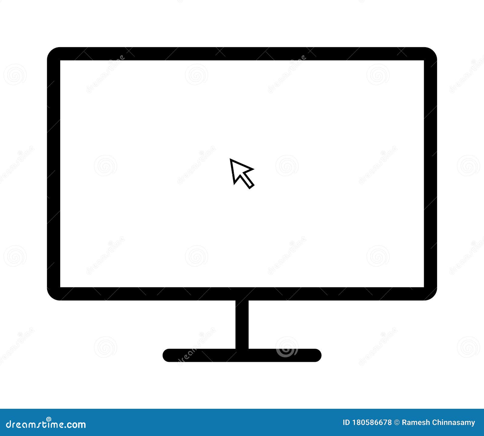 Computer Monitor Arrow Cursor Icon Stock Vector - Illustration of data ...