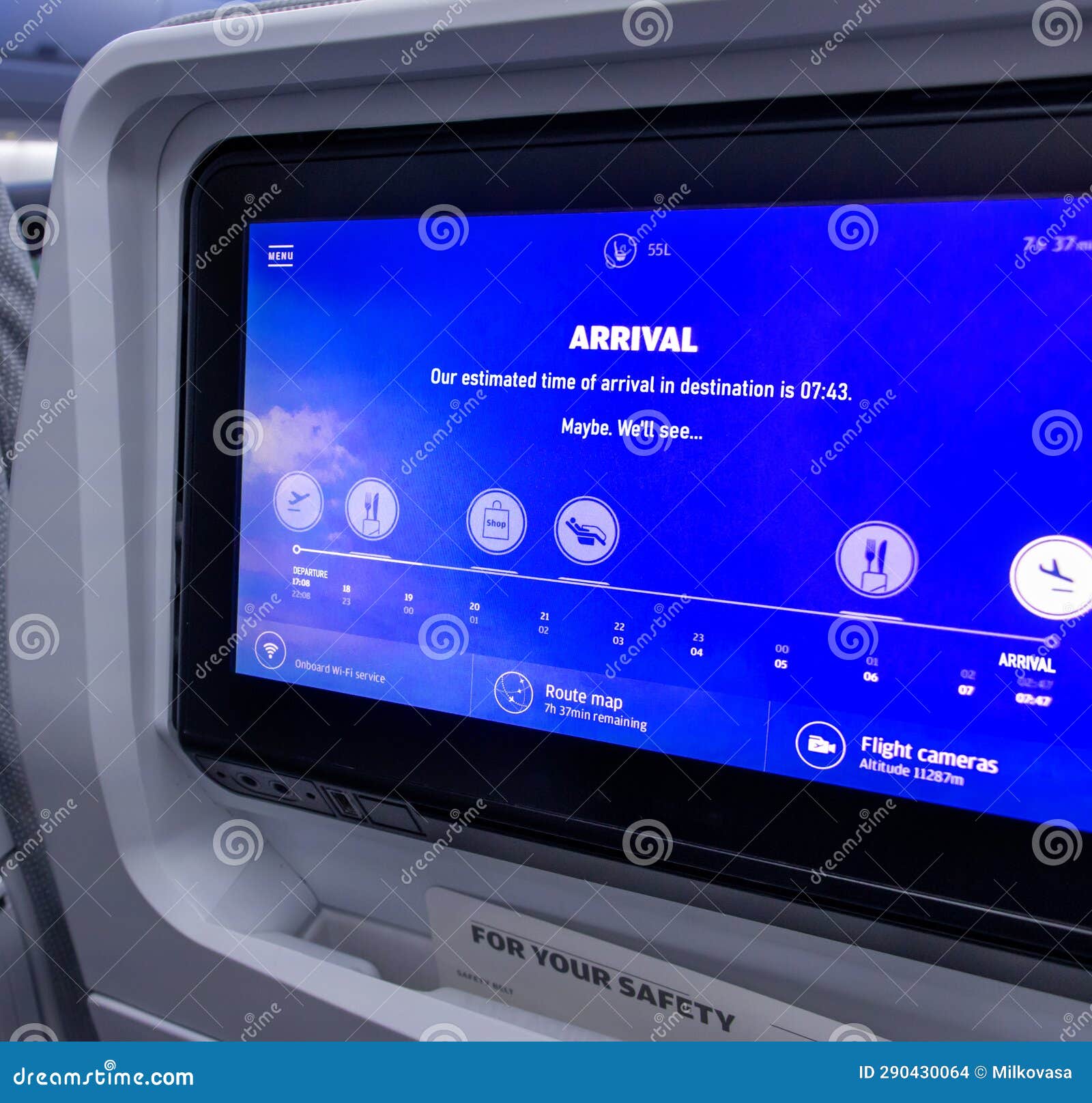 The Monitor in the Aircraft Displays Information about the Unknown Time ...