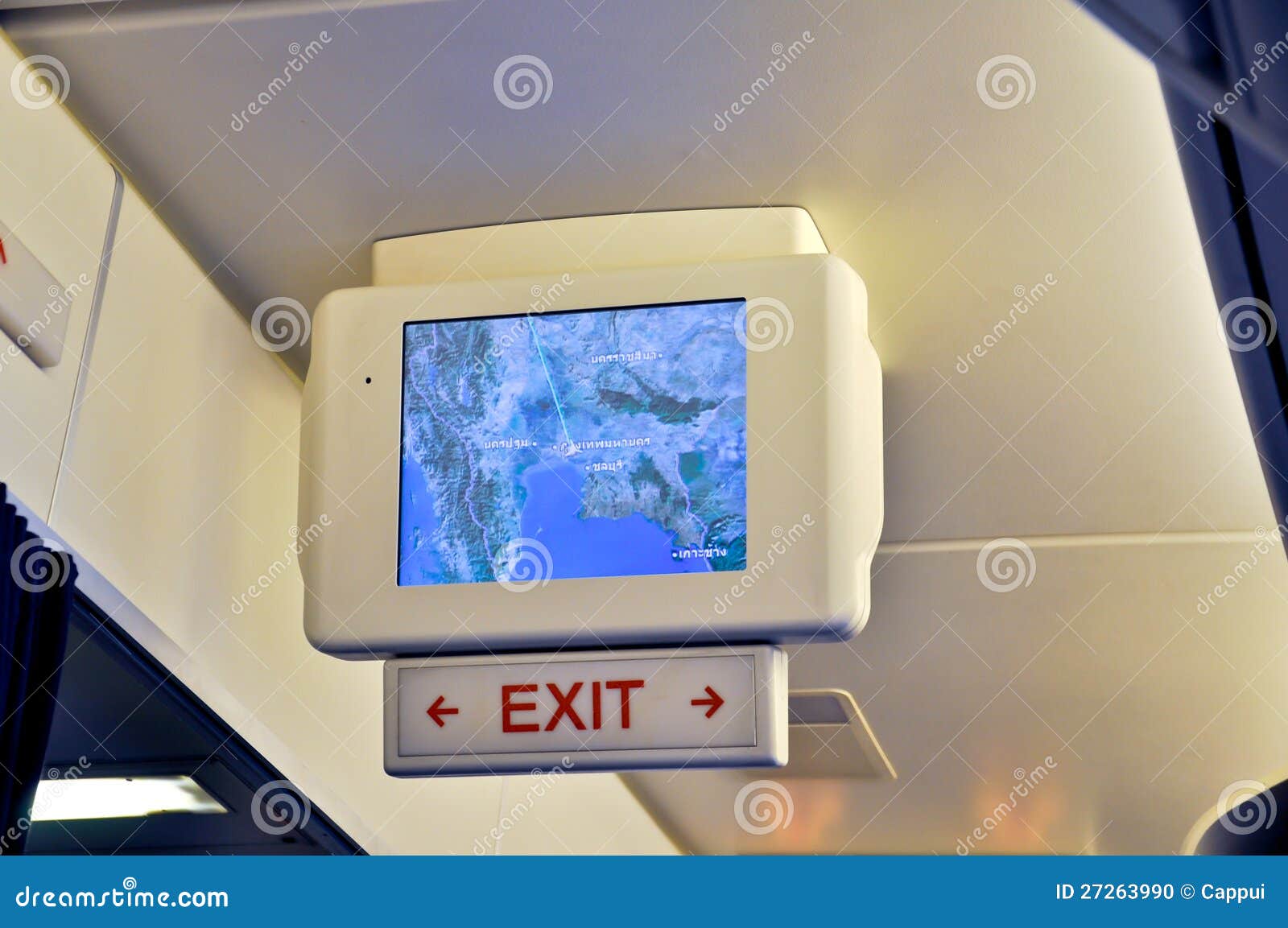Monitor in airplane stock photo. Image of monitor, light - 27263990